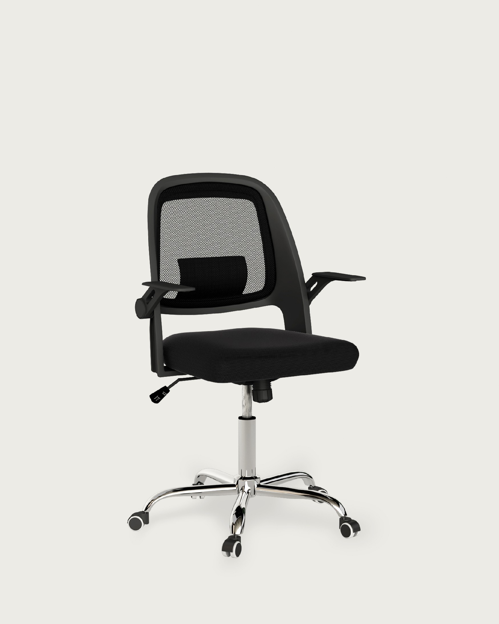 Desk chair Bucharest with black polypropylene frame and chrome leg ...