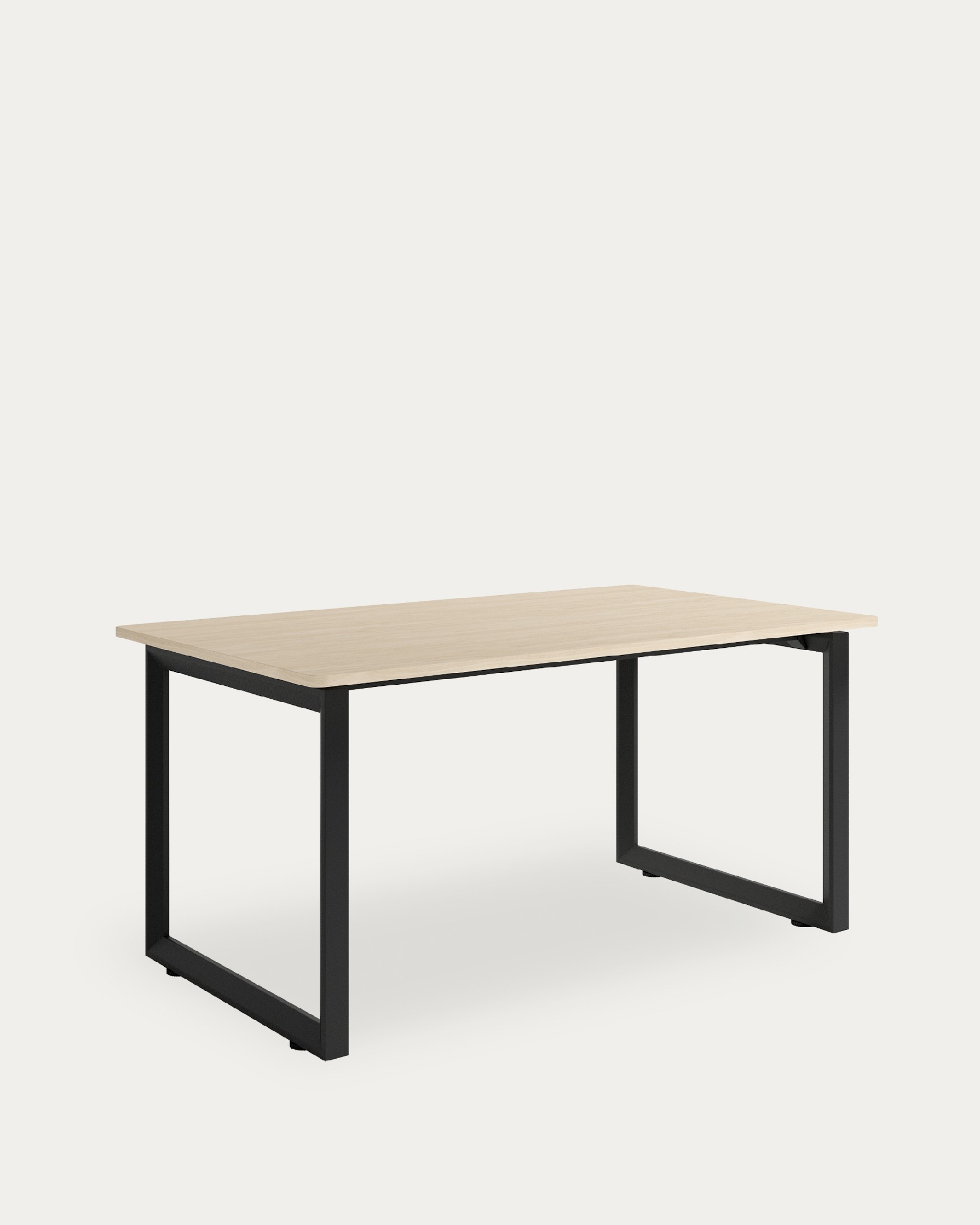 Loop Table with curved corners alpin melamine finish and black metal ...